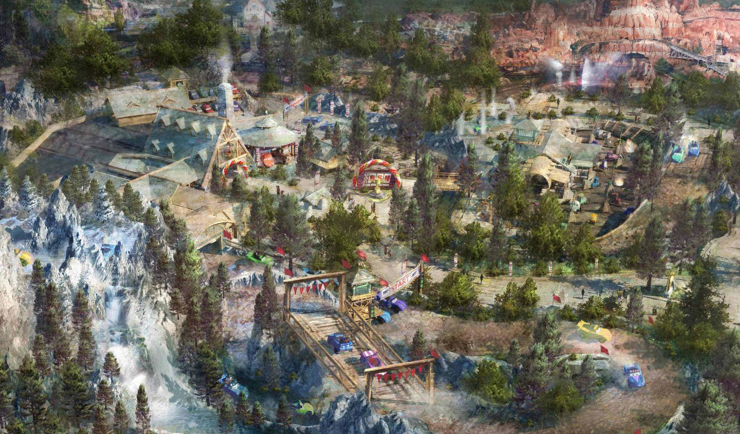 Ariel Land Views Frontierland Concept Art Aerial View Photo 3 Of 3