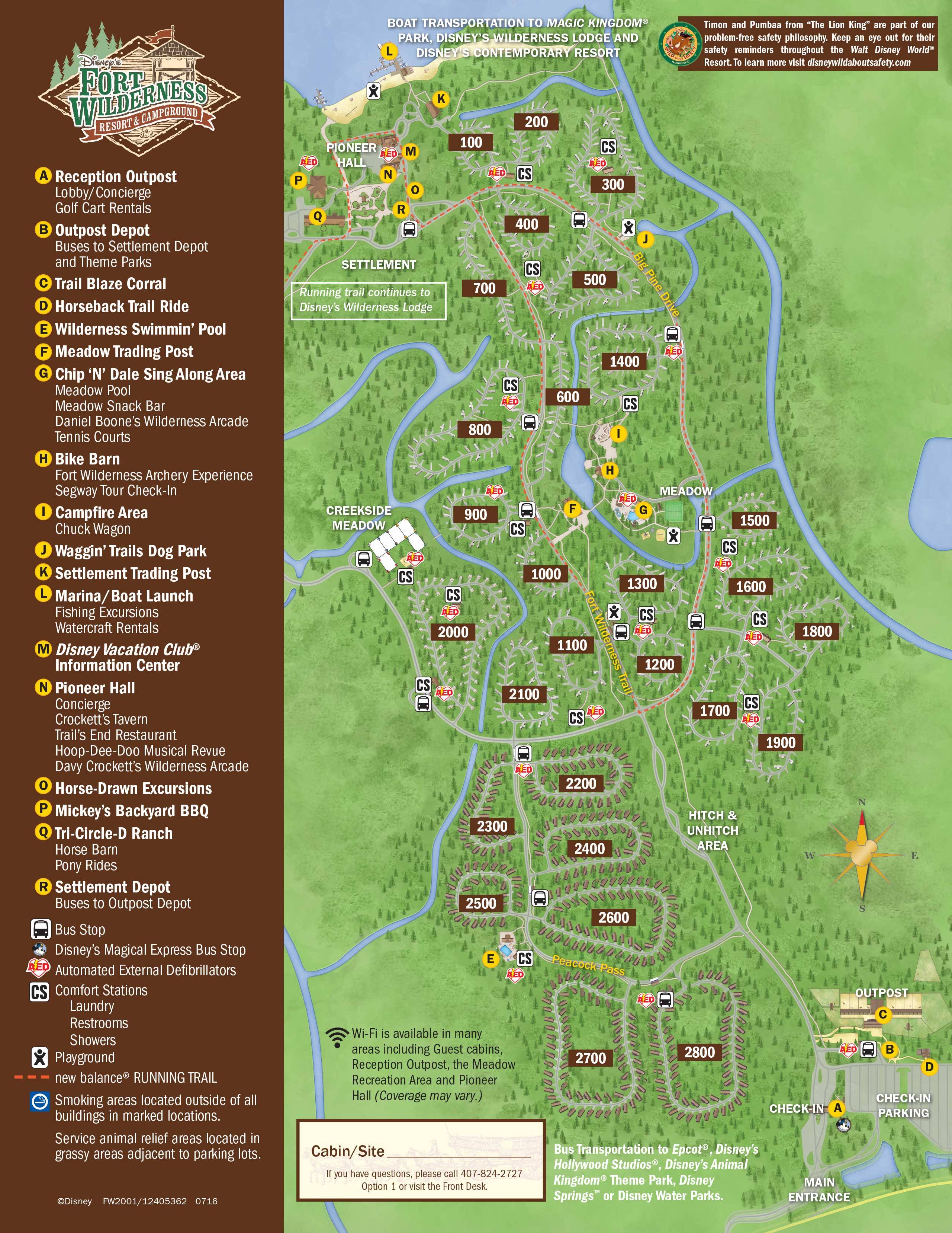Disney Wilderness Campground Map Walt Disney World – The Cabins At